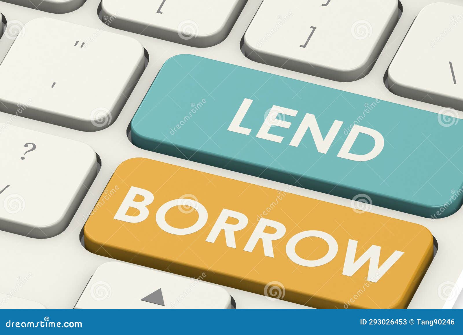 Lend and Borrow Word on White Keyboard Stock Illustration ...
