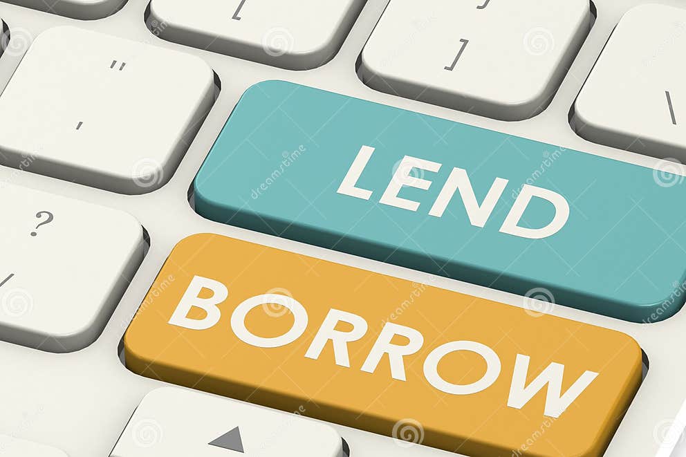 Lend and Borrow Word on White Keyboard Stock Illustration ...