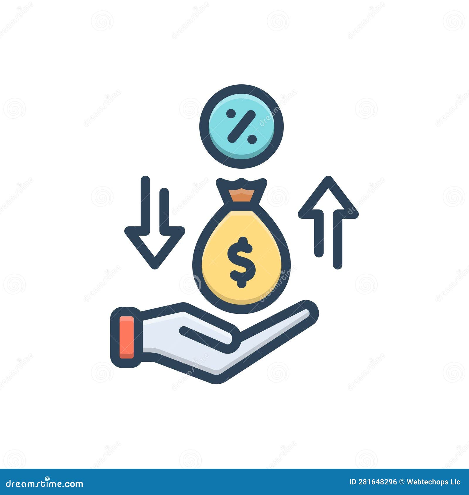 Color Illustration Icon for Lender, Creditor and Money Stock ...