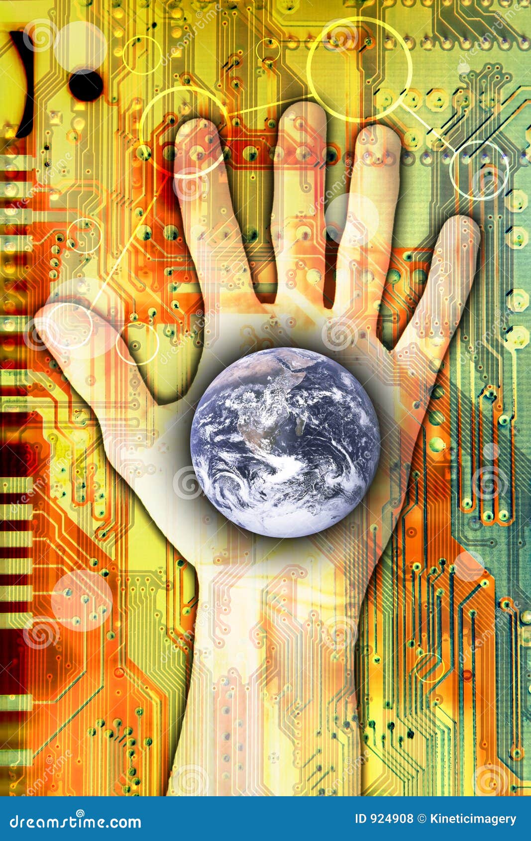 Lending a Hand in the Digital Age Stock Illustration - Illustration of ...