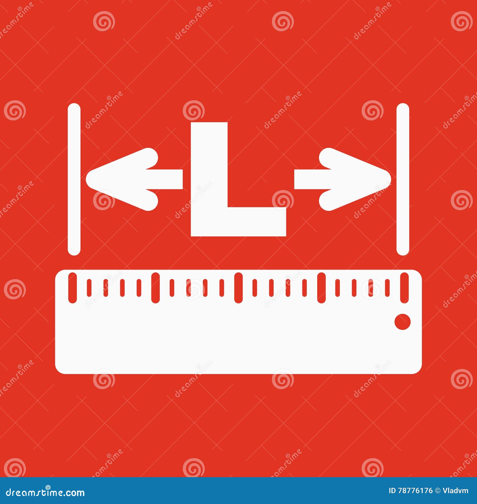 The Length Icon. Longitude, Yardage, Lgth Symbol. Flat Vector ...