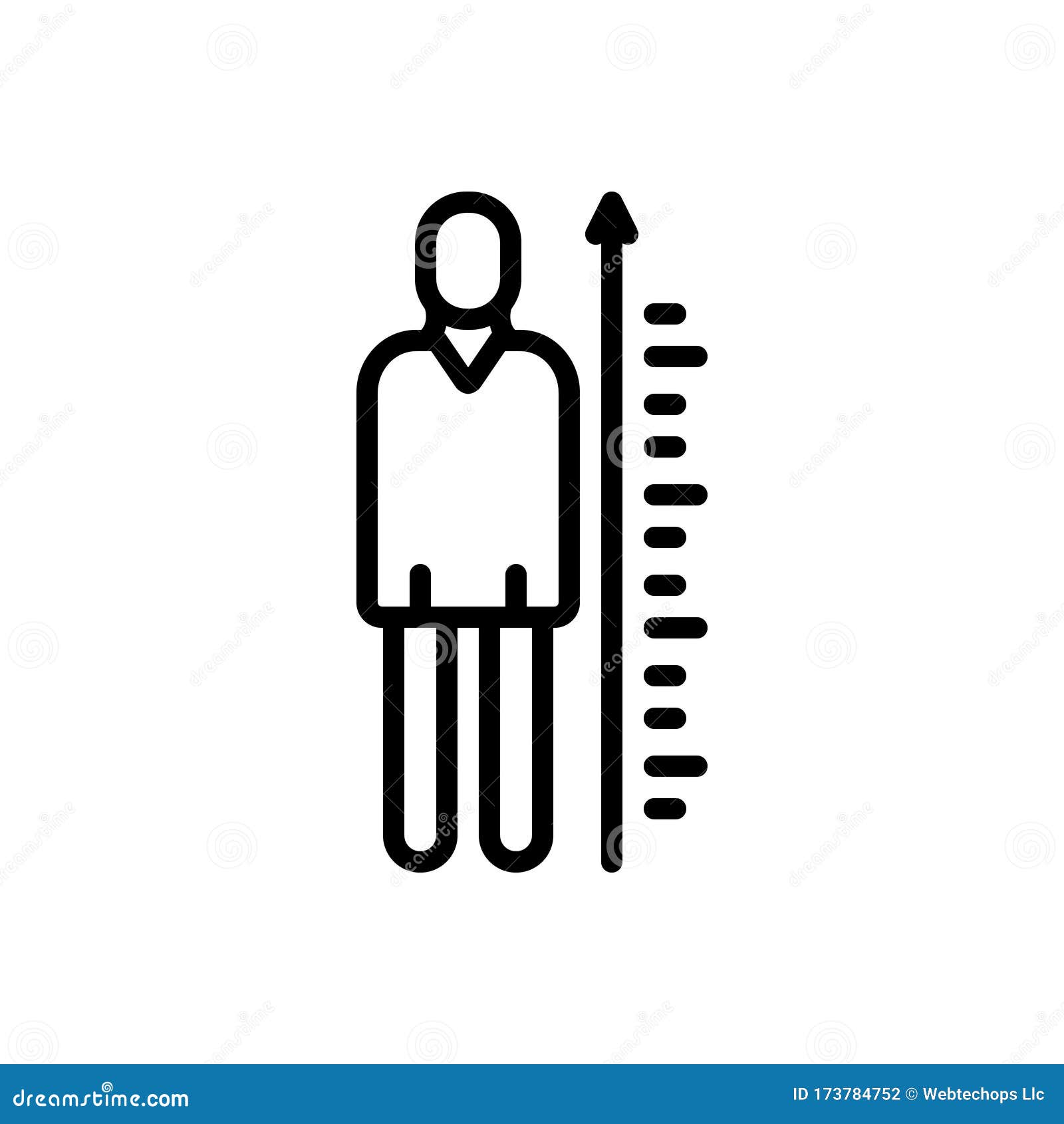 Black Line Icon for Length, Person and Longness Stock Illustration ...