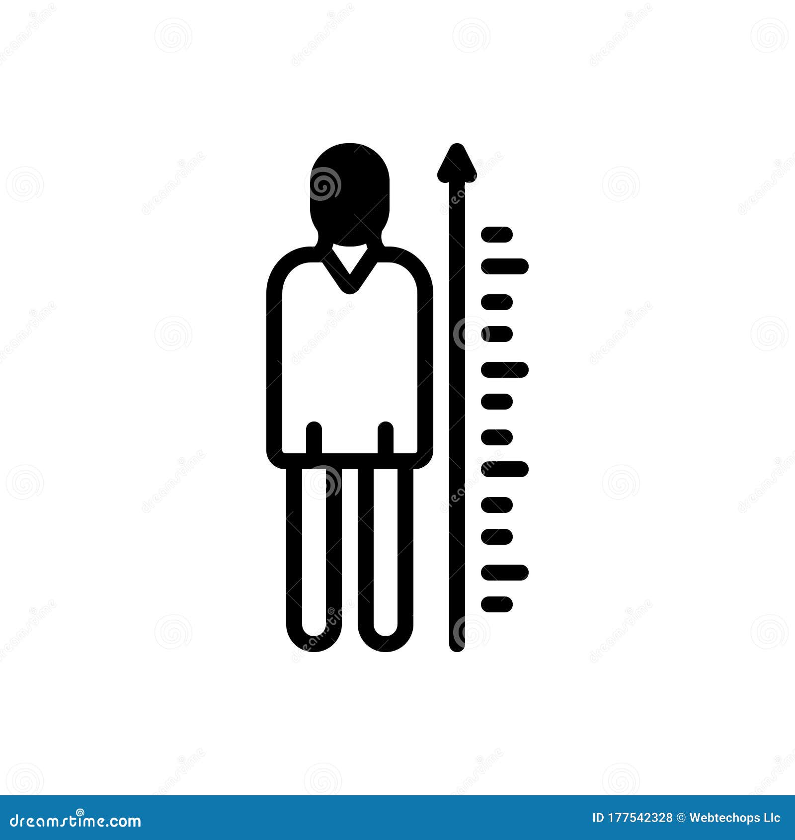 Black Solid Icon for Length, Person and Longness Stock Vector ...