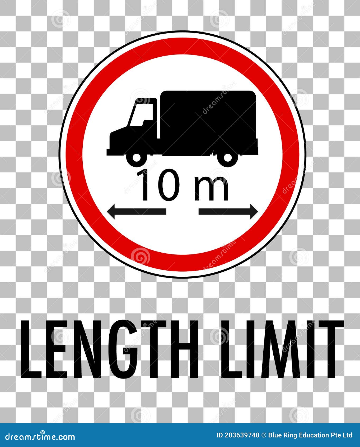 Length Limit Sign Isolated On Transparent Background Vector ...