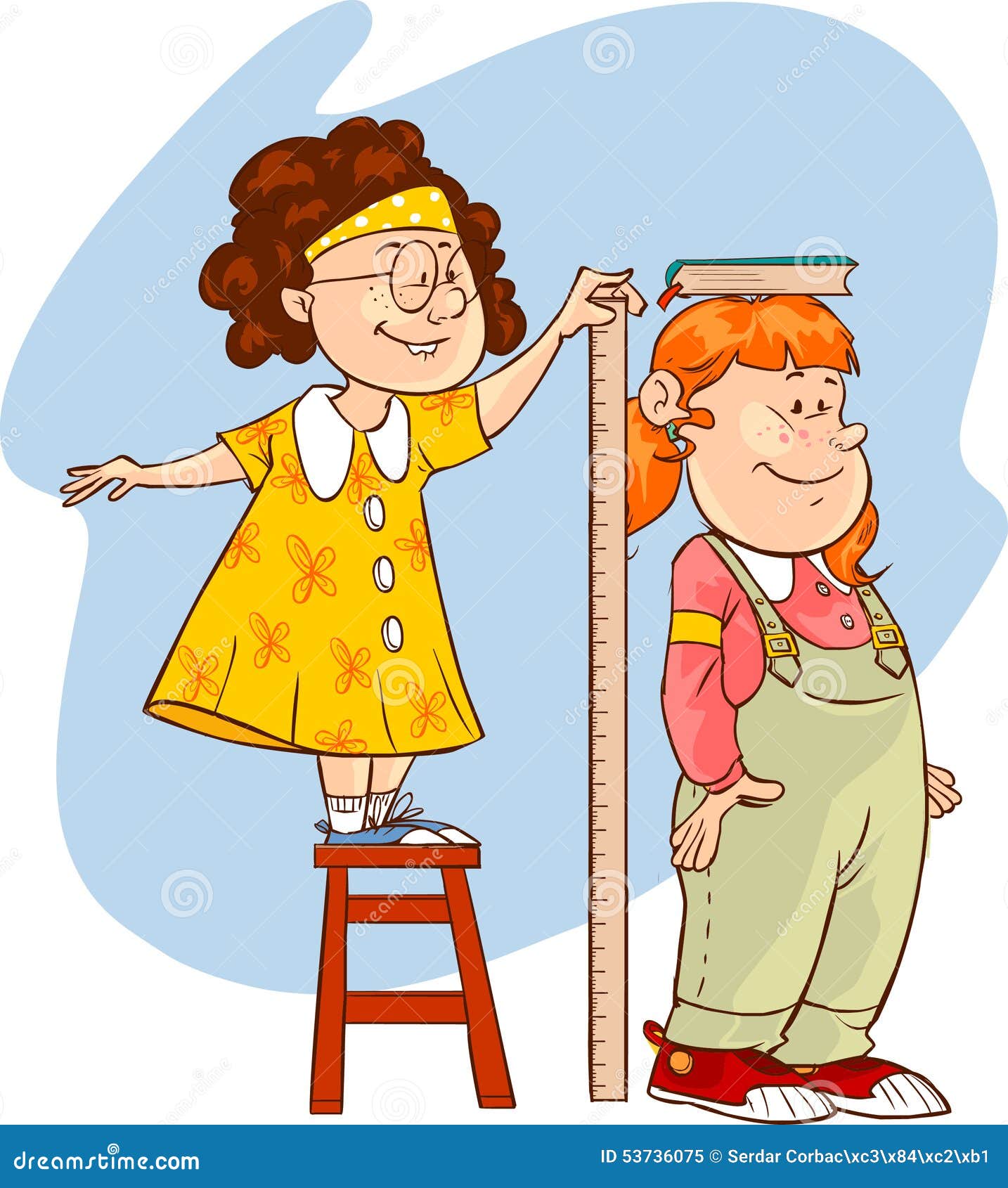 Length measuring children stock vector. Illustration of drawing - 53736075