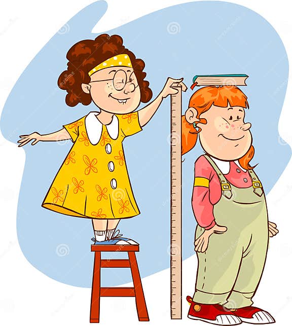 Length measuring children stock vector. Illustration of drawing - 53736075