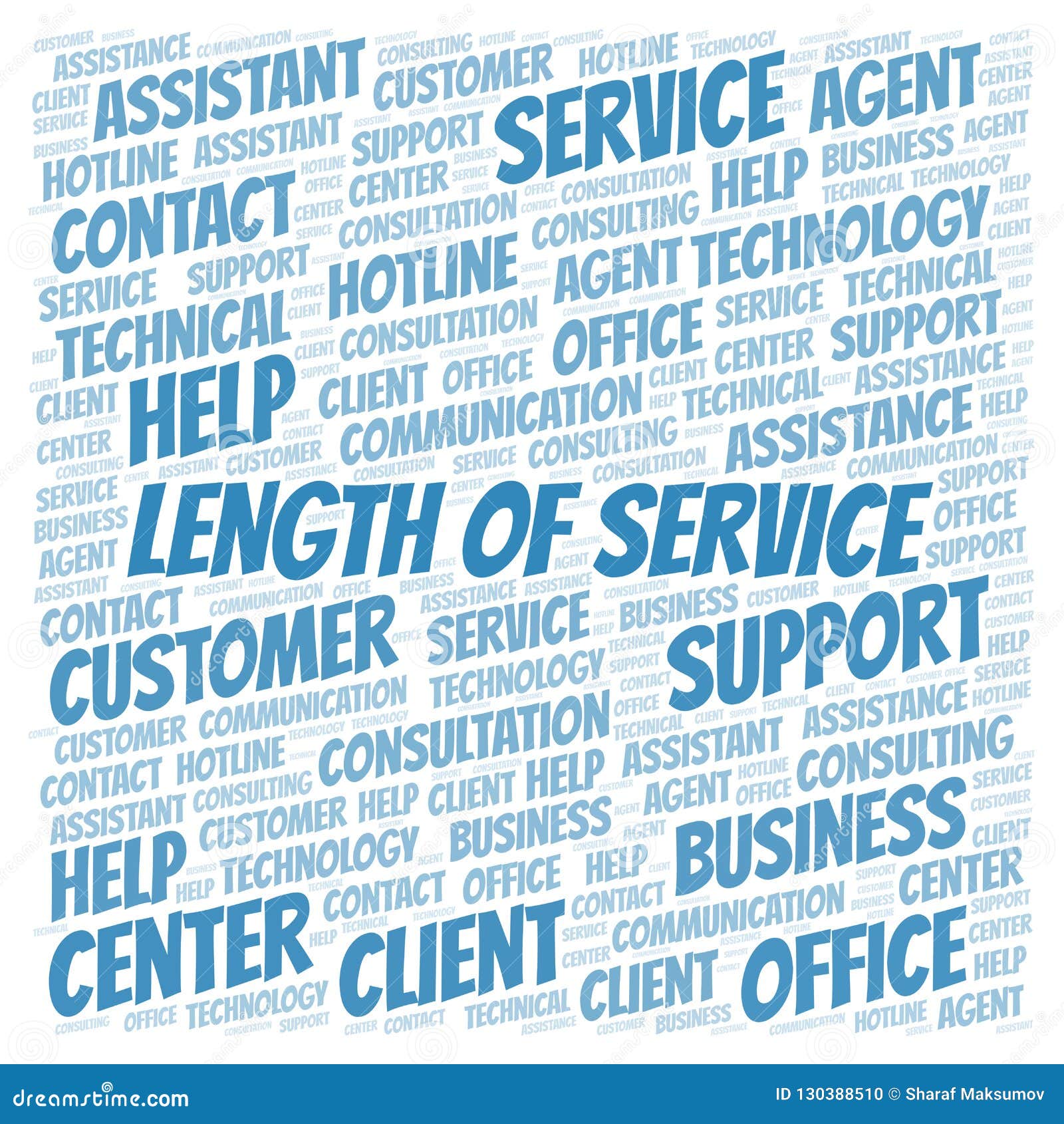Length of Service Word Cloud. Stock Illustration - Illustration of ...