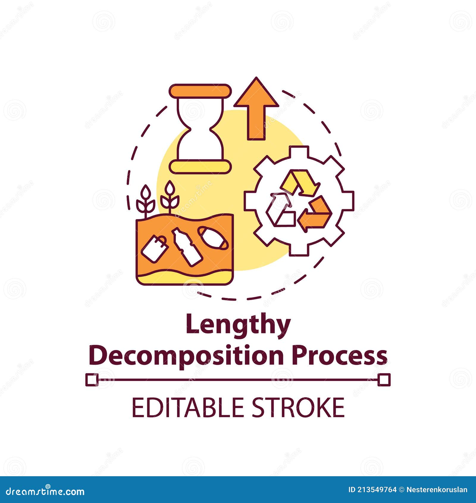 Lengthy Decomposition Process Concept Icon Stock Vector - Illustration ...