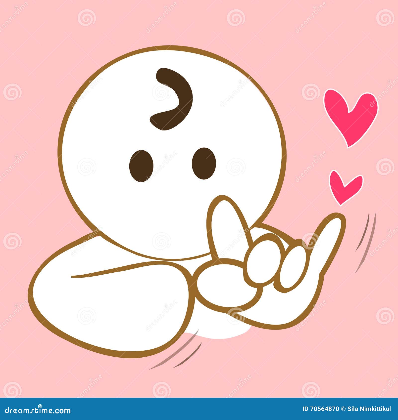 Lenguaje de signos te amo ilustración del vector. Ilustración de lindo ...