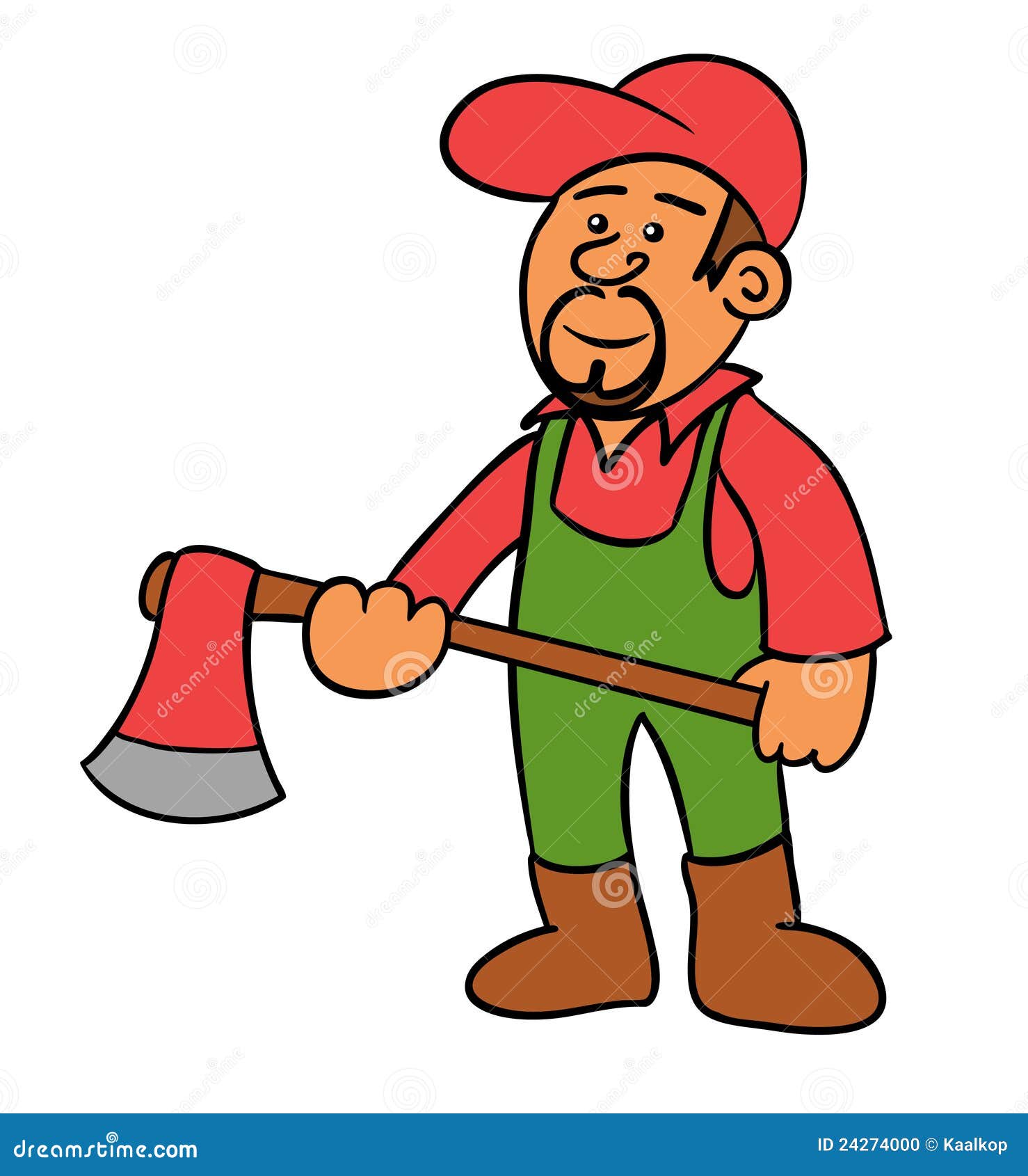 Lenhador Dos Desenhos Animados Ilustração Stock - Ilustração de ...