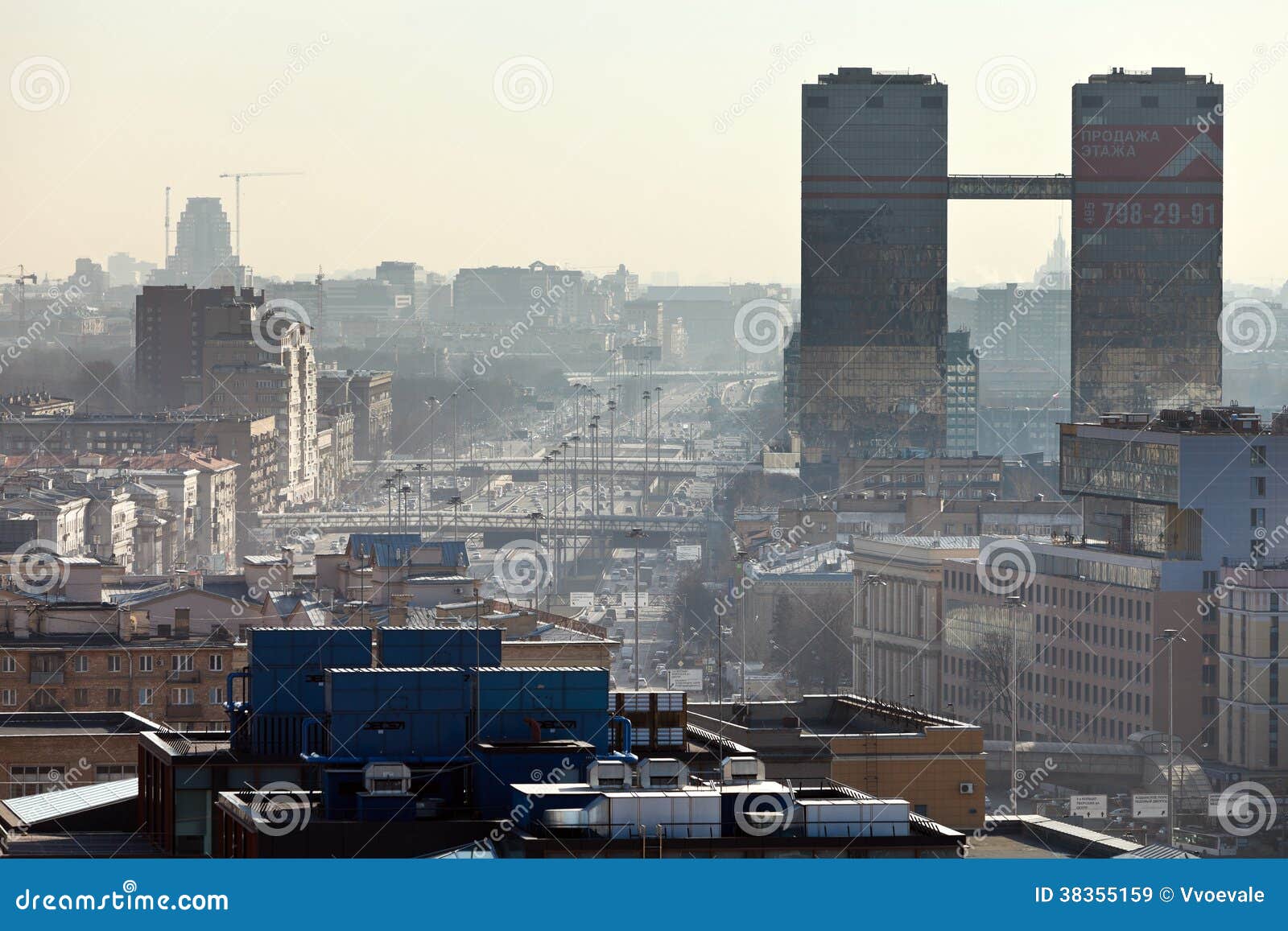 Leningradsky Prospekt in Moscow Editorial Stock Image - Image of area ...