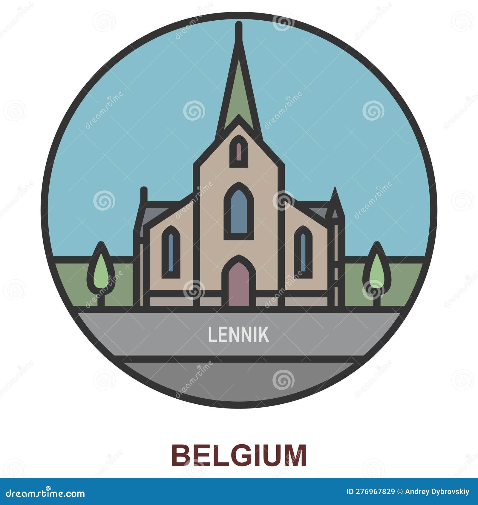 Lennik. Cities and Towns in Belgium Stock Illustration - Illustration ...