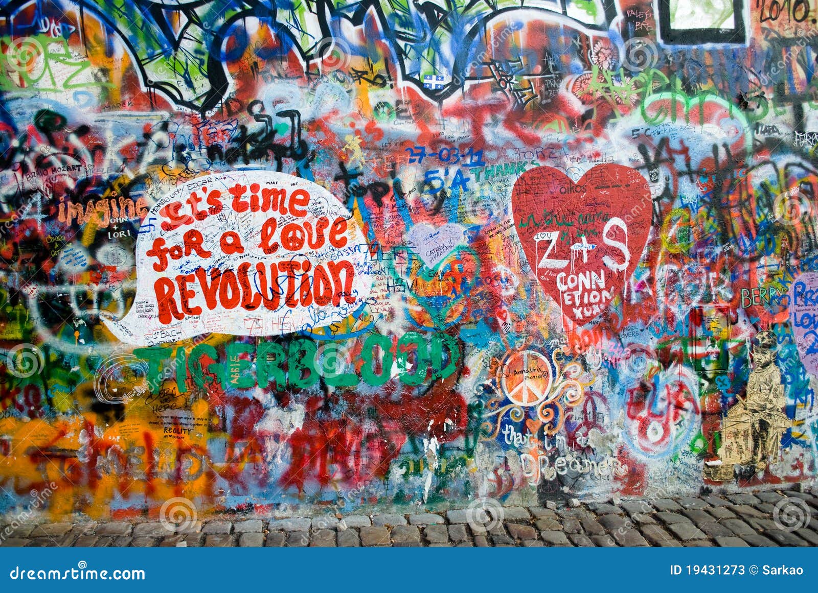 Lennon s wall in Prague editorial stock photo. Image of communism ...