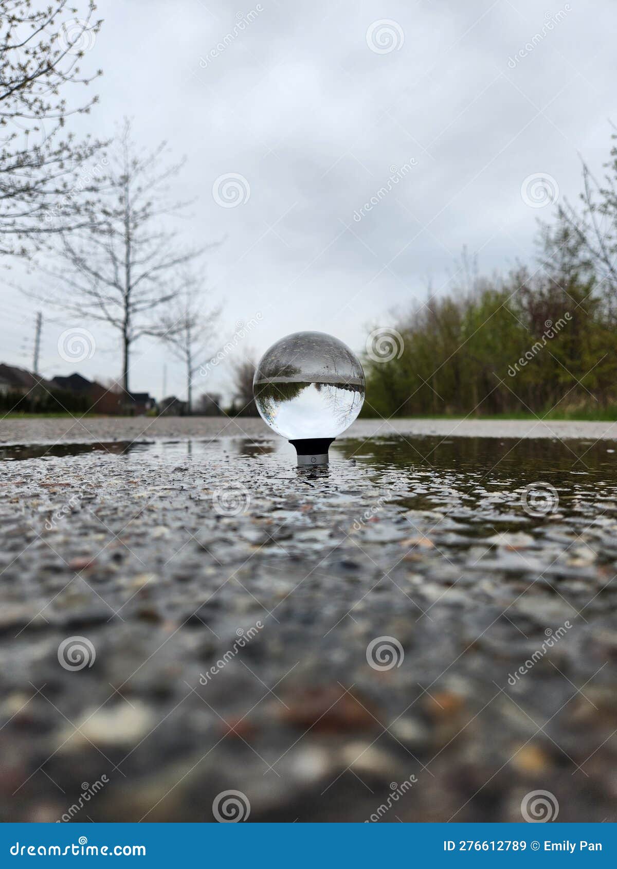 Lens Ball after the Rain stock image. Image of lens - 276612789