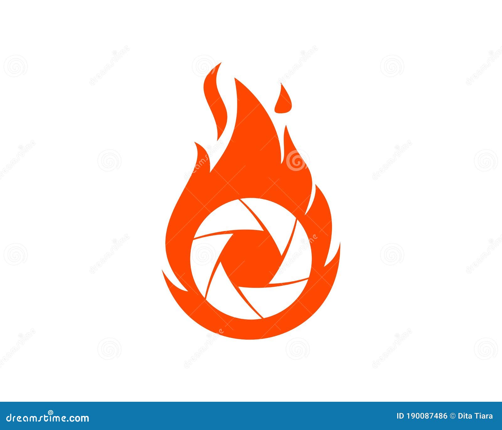 Lens Camera Inside in the Fire Flame Stock Vector - Illustration of ...