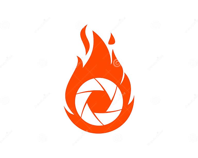 Lens Camera Inside in the Fire Flame Stock Vector - Illustration of ...