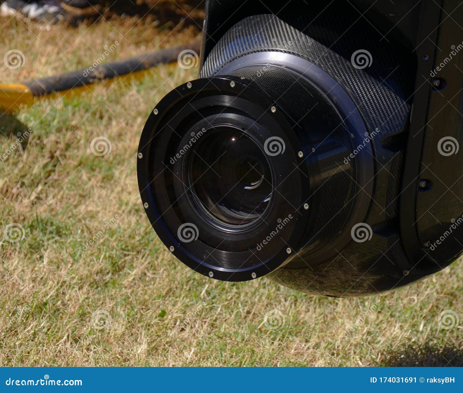 Lens of a Camera Installed in a Helicopter Stock Image - Image of ...