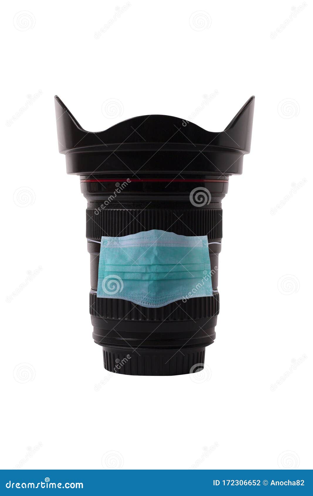 Lens-camera with Protective Face Mask Stock Photo - Image of medicine ...