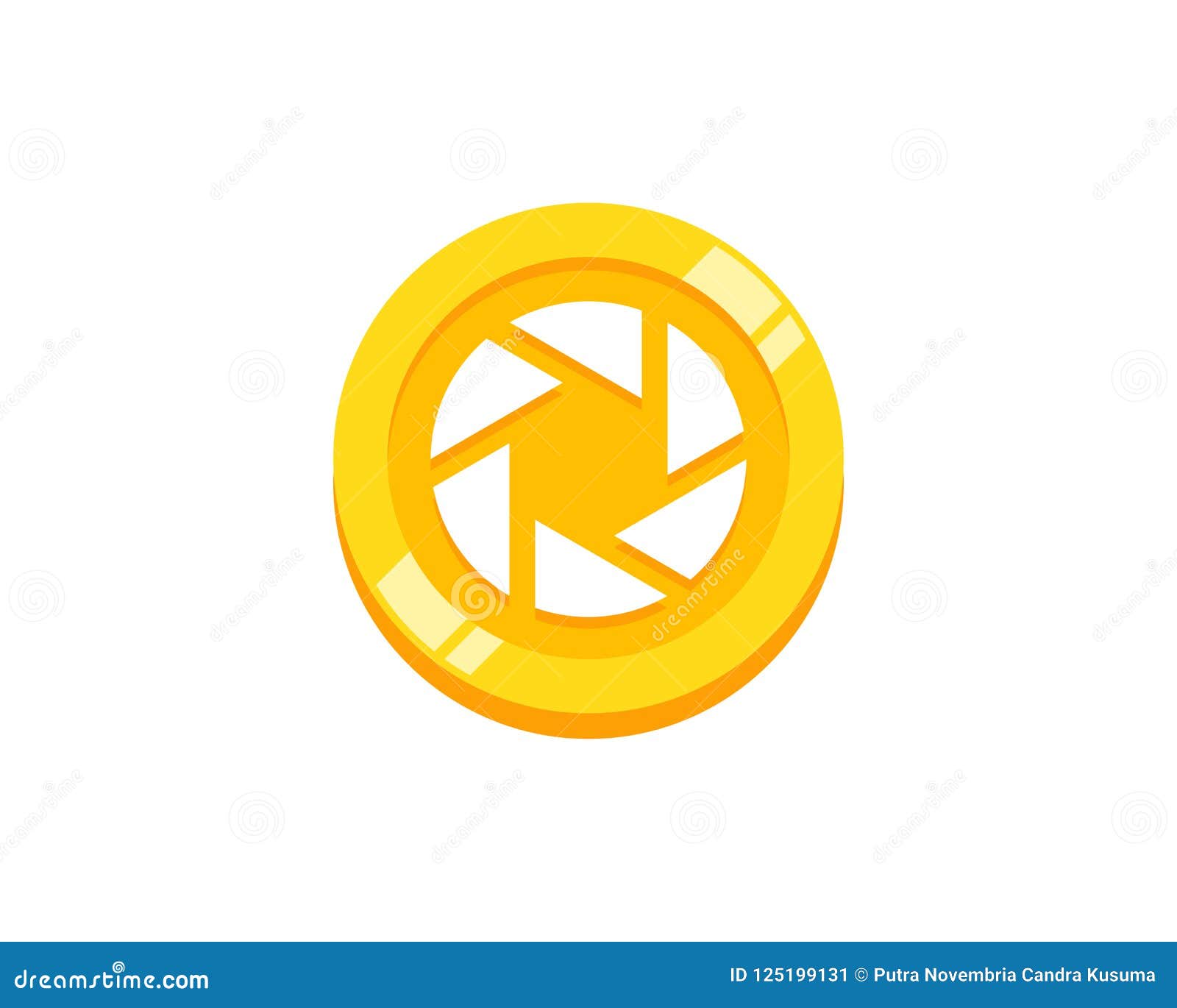 Lens Coin Logo Icon Design stock vector. Illustration of cash - 125199131