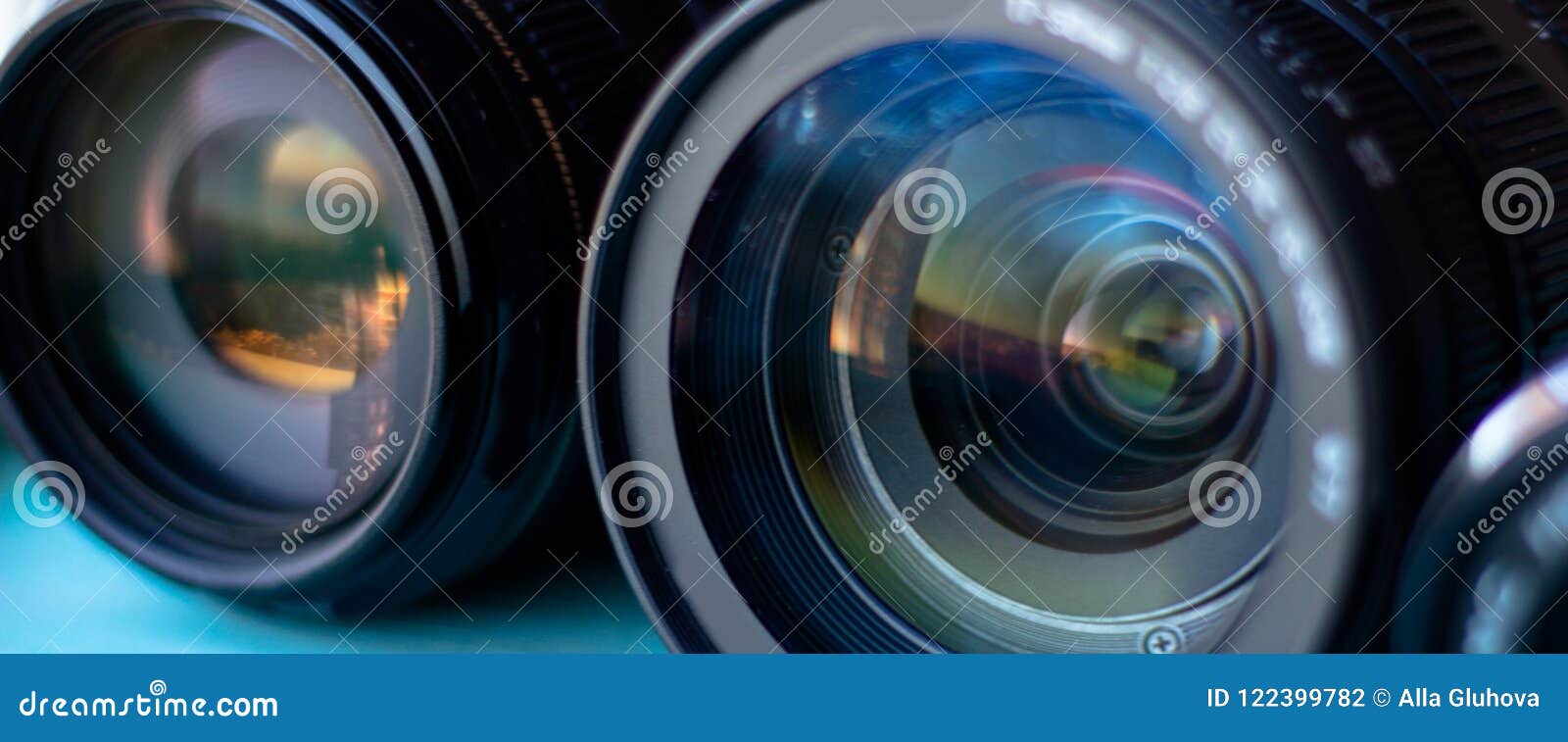 Banner for Website, Lens Digital Camera, Selective Focus, Close-up ...