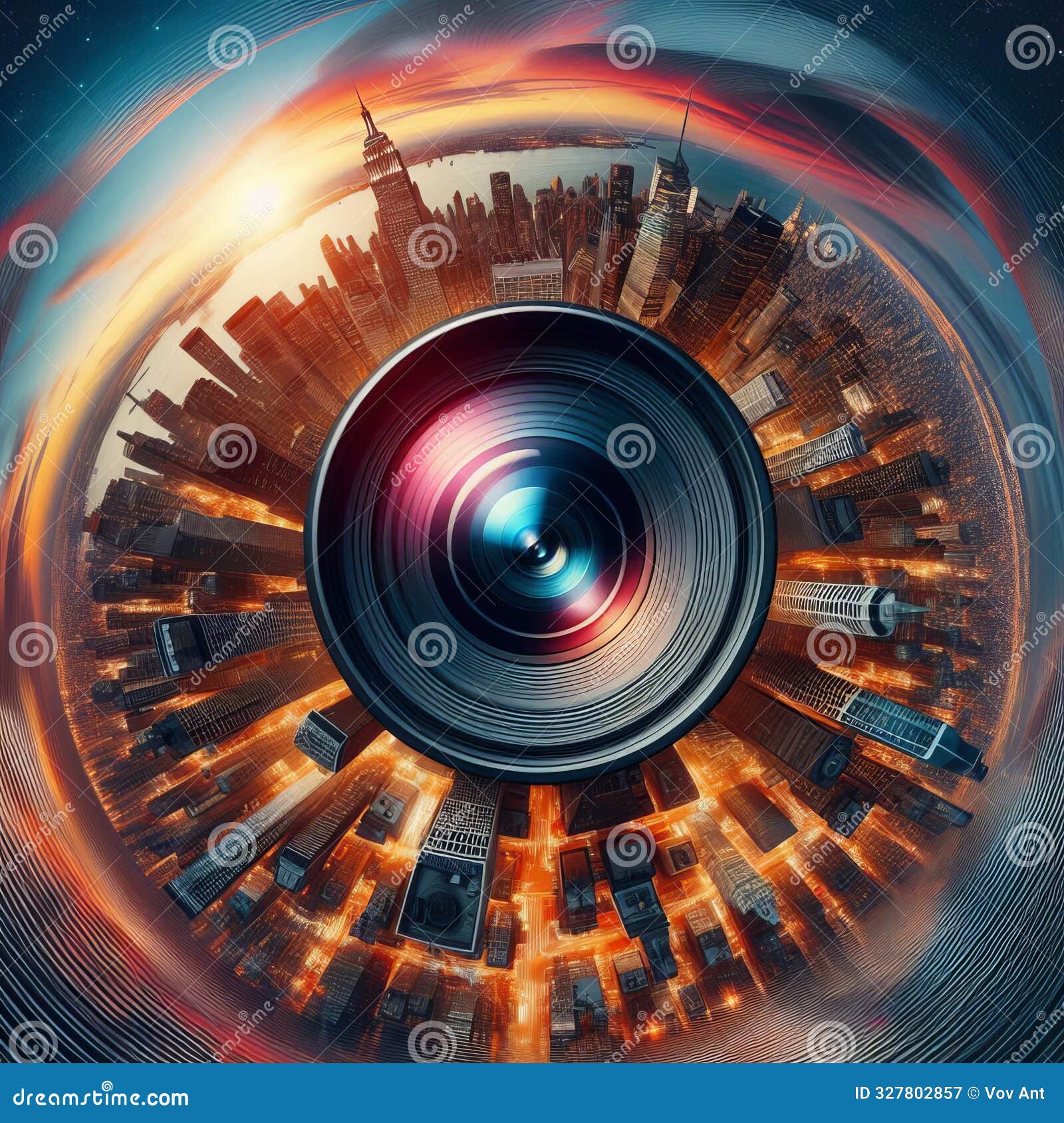 Lens Distortion a Visual Effect that Warps O Distorts an Image Stock ...