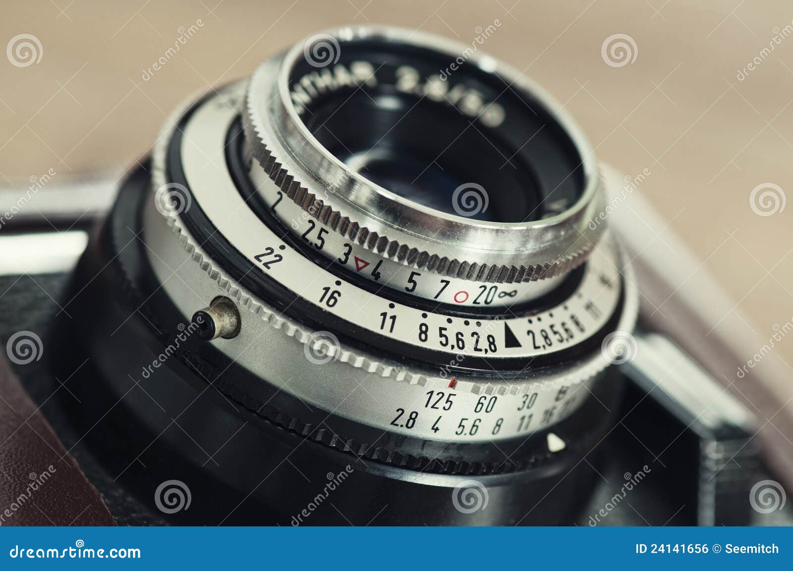 Lens and Exposure Controls of Vintage Camera. Stock Photo - Image of ...
