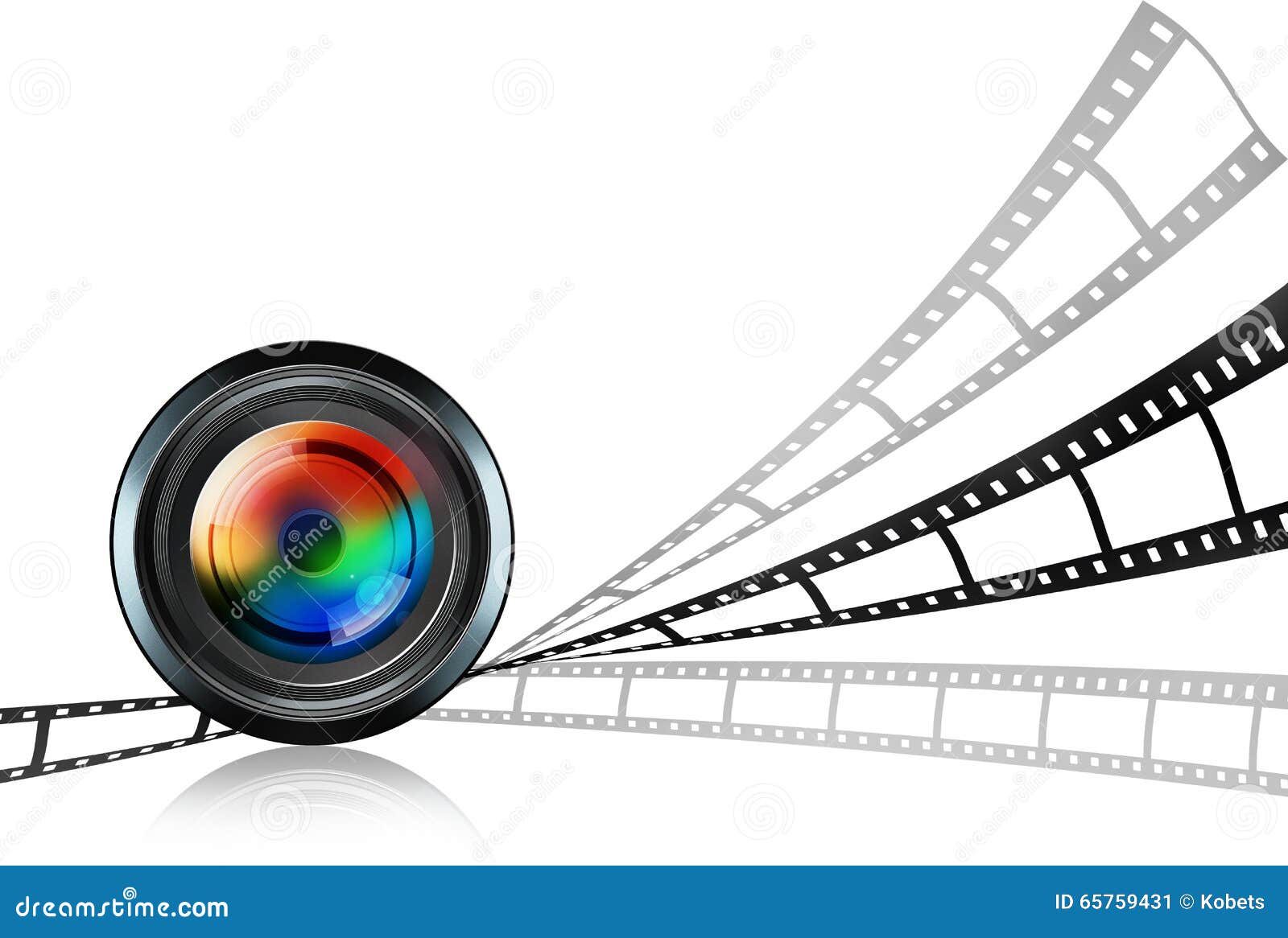Lens & Film Strip on White Stock Illustration - Illustration of ...
