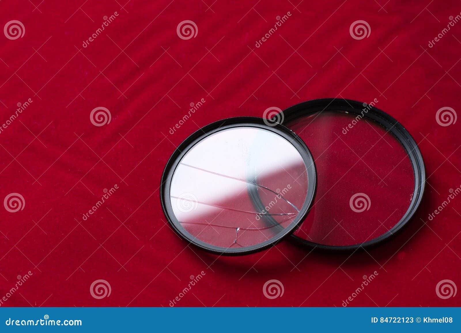 Lens Filter with a Broken Glass. Camera Lens Stock Image - Image of ...