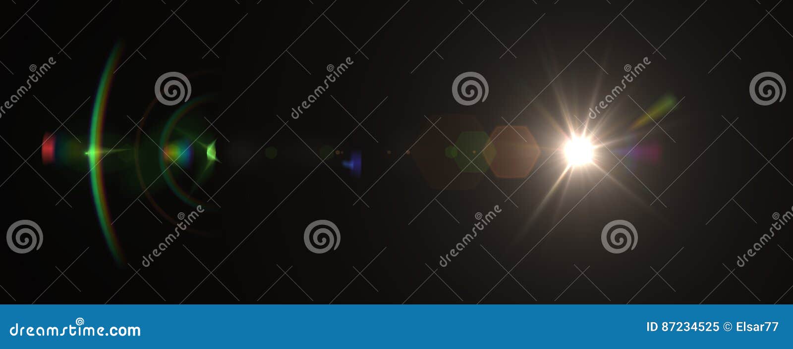 Lens Flare Effect. 3D Rendering Stock Illustration - Illustration of ...
