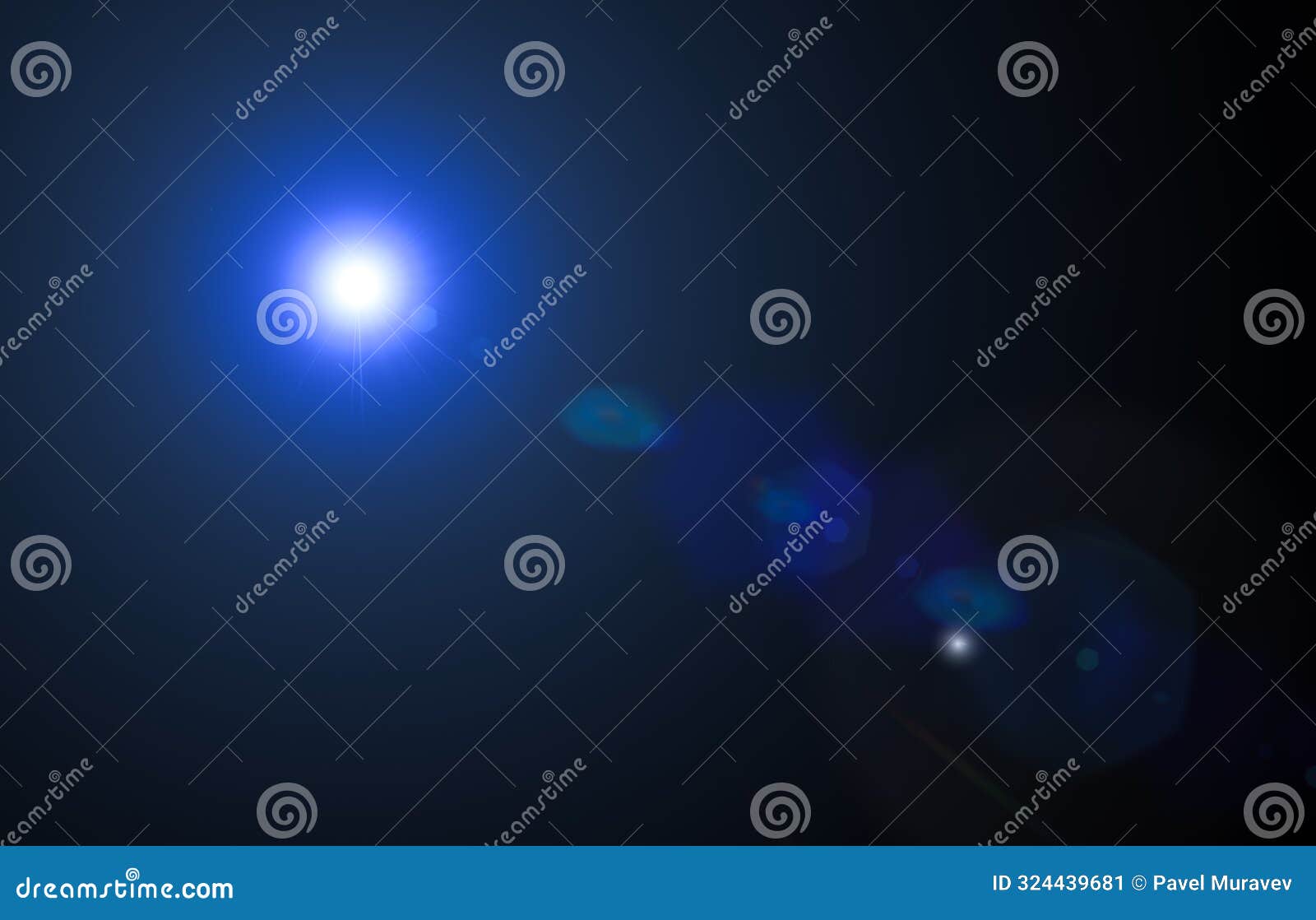 Lens Flare Glow Light Effect on Black. Image of Rays Blue Light Effects ...