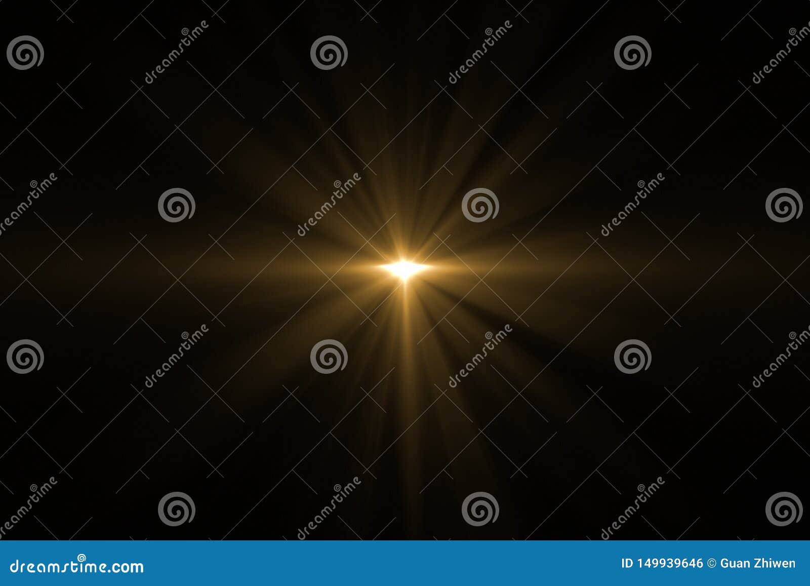 Digit Lens Flare With Bright Light In Black Background Used For Texture ...