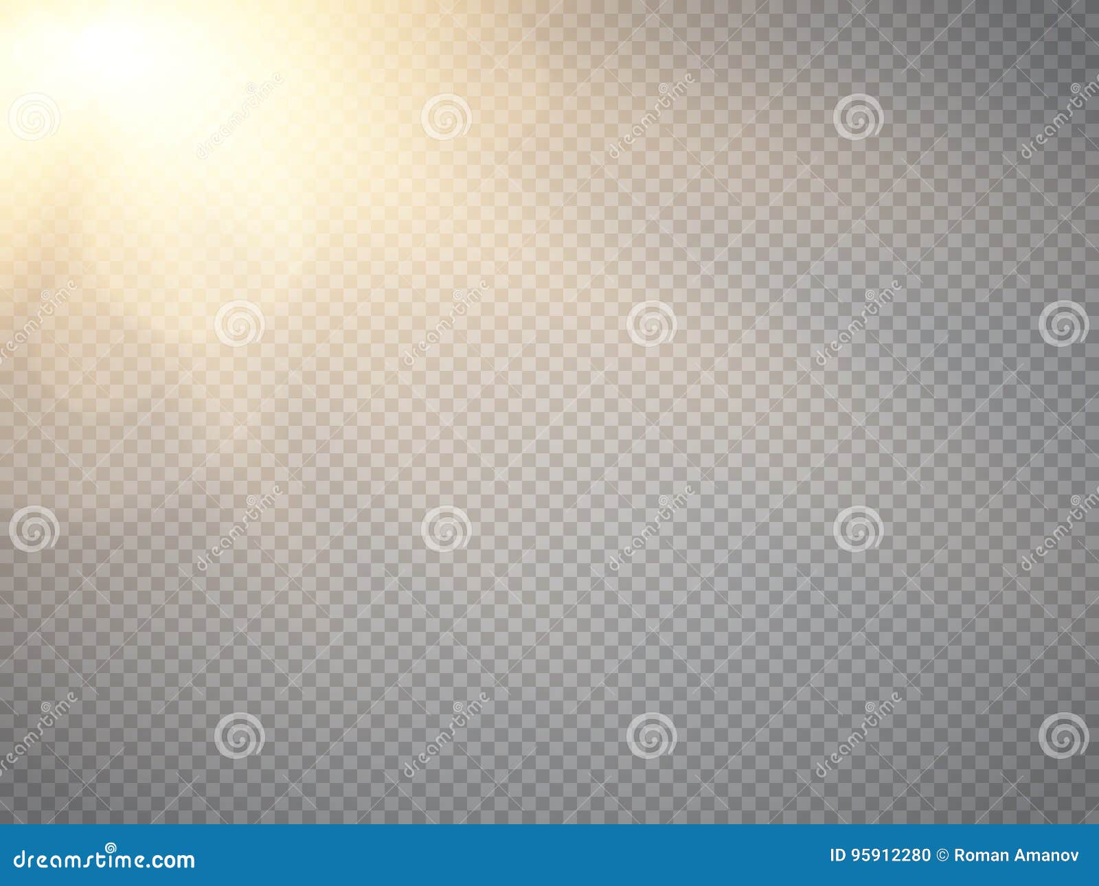 Lens Flare Light Effect. Sun Rays with Beams Isolated. Vector Stock ...