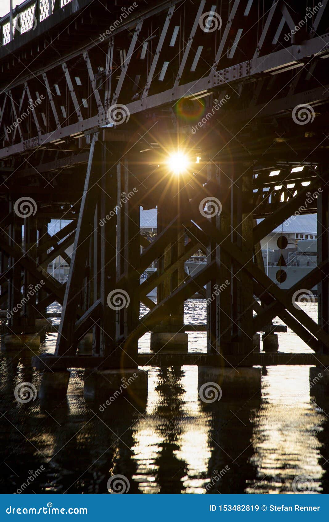 Lens flare stock image. Image of water, steel, sunlight - 153482819