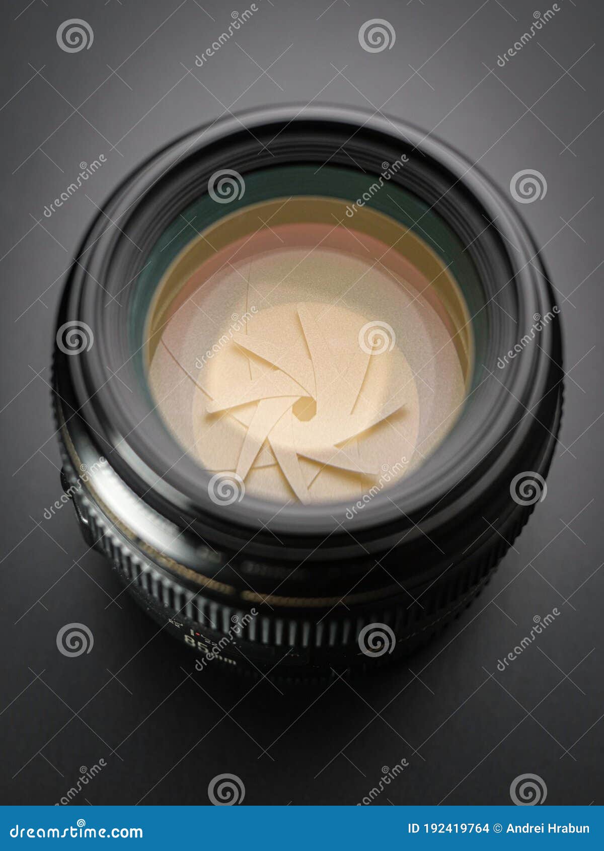 Lens Front Side with Exposed Aperture Blades Stock Photo - Image of ...