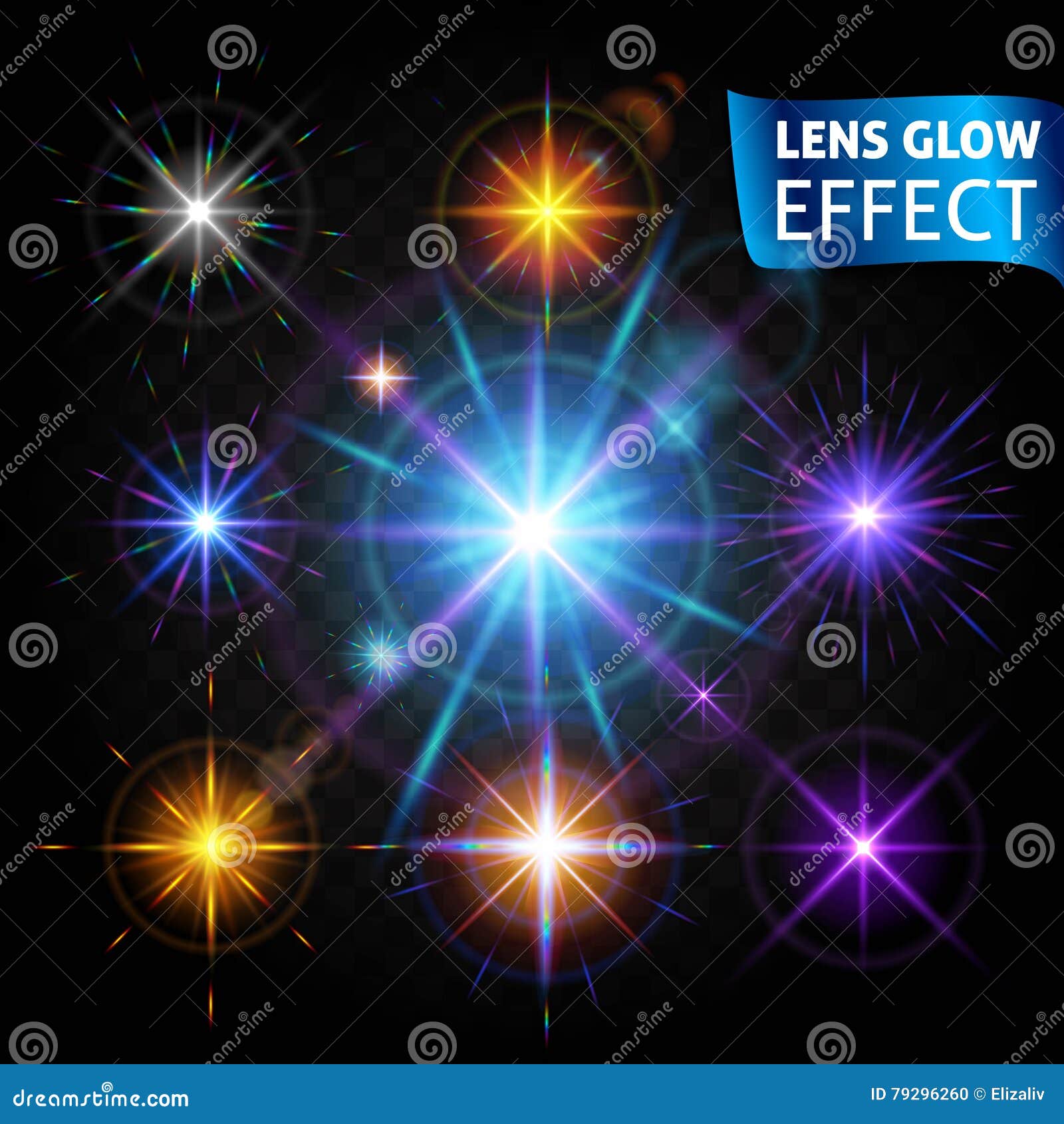 Lens Glow Effect. Neon Series Set Of Cat Scratch. Bright Neon Glowing ...