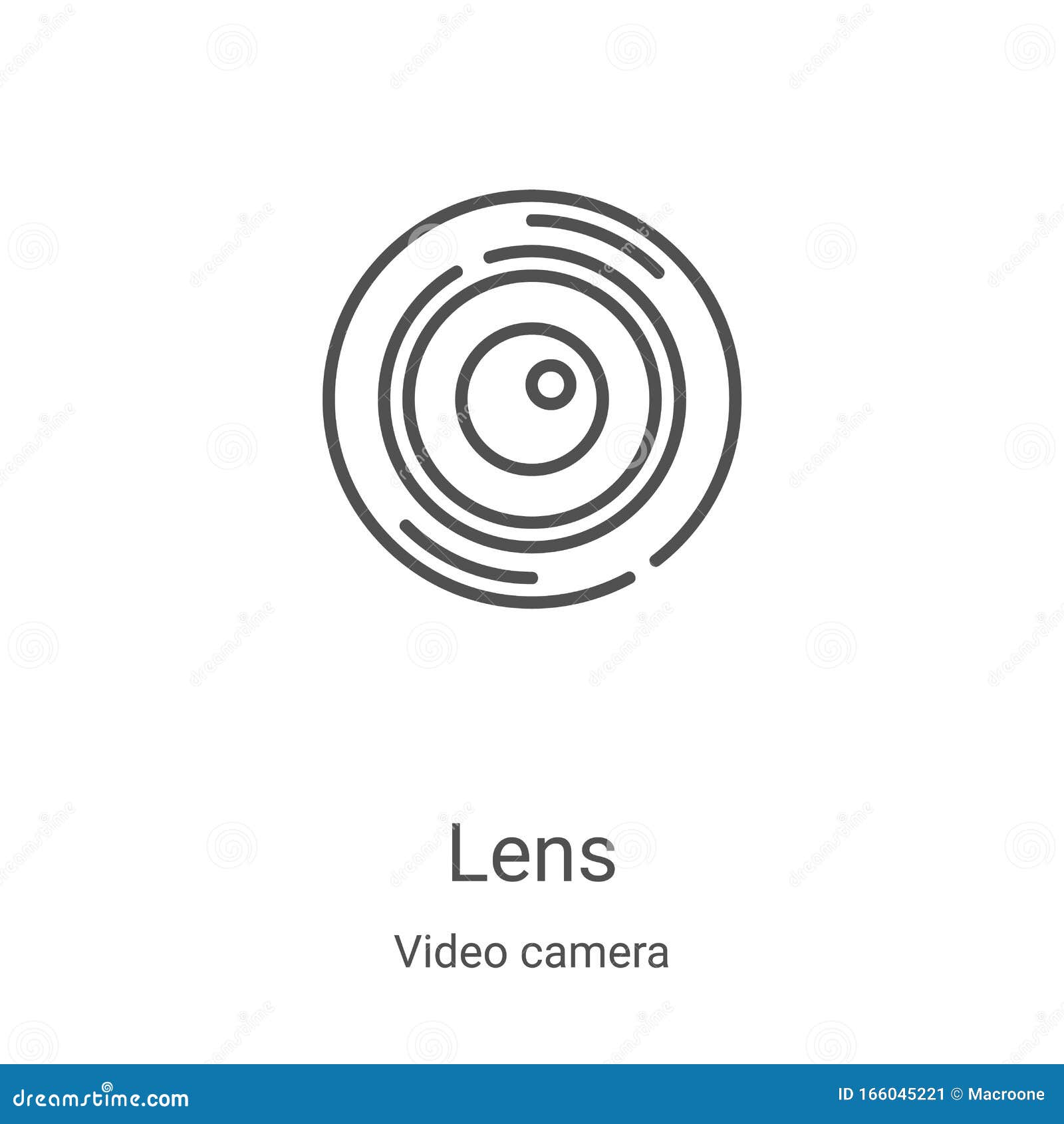 Lens Icon Vector from Video Camera Collection. Thin Line Lens Outline ...
