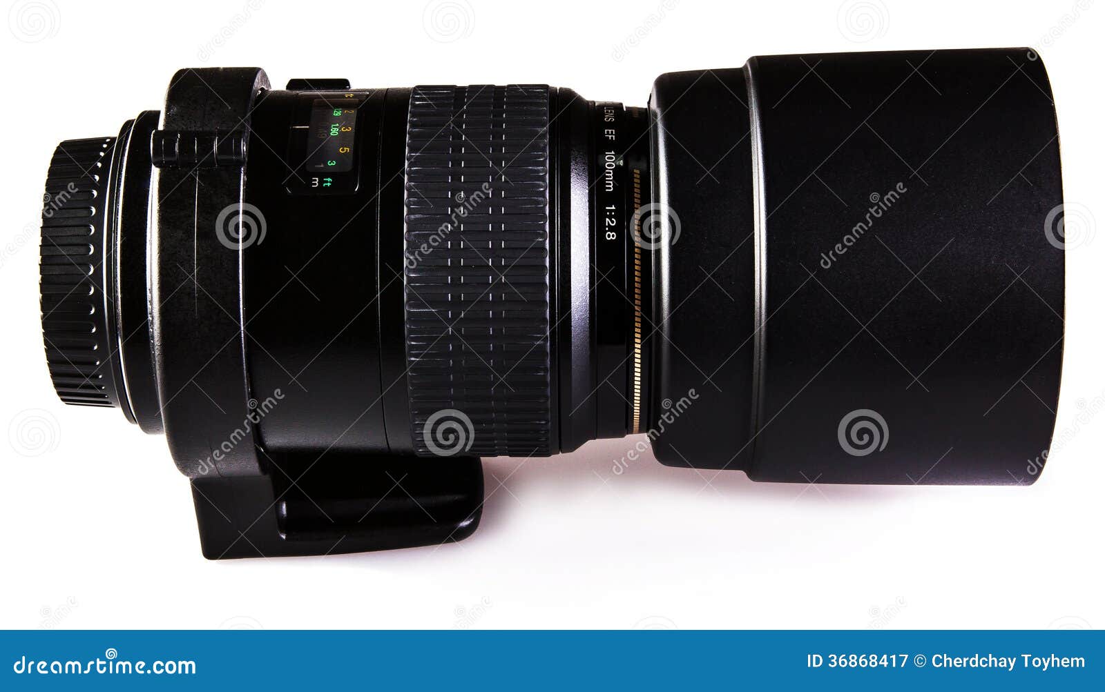 Lens Macro with Collar and Hood Stock Image - Image of studio, camera ...