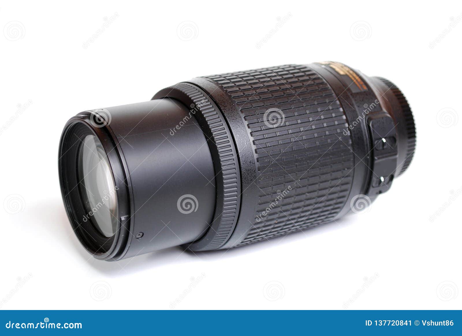 Lens of the Mirror Camera on a White Background. Stock Image - Image of ...