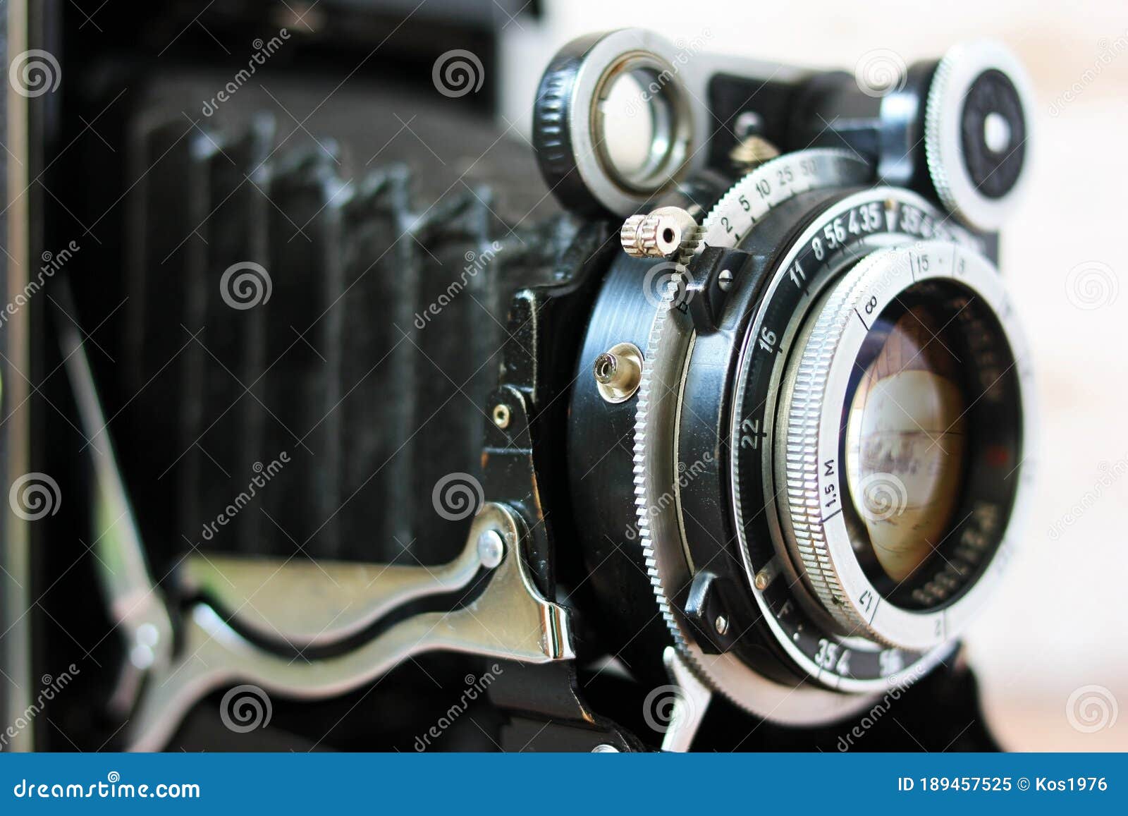The Lens of an Old Film Camera Stock Image - Image of macro, white ...