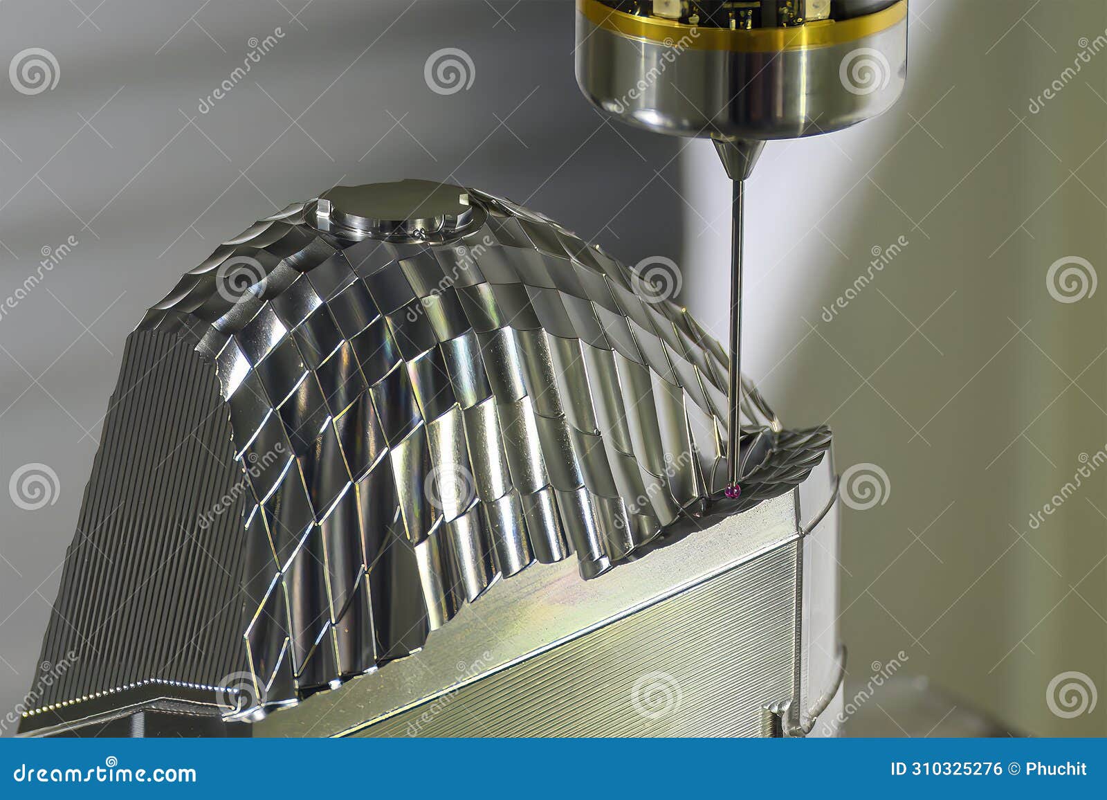 The Lens Reflector Mold Measuring Process by CMM Machine Stock Photo ...