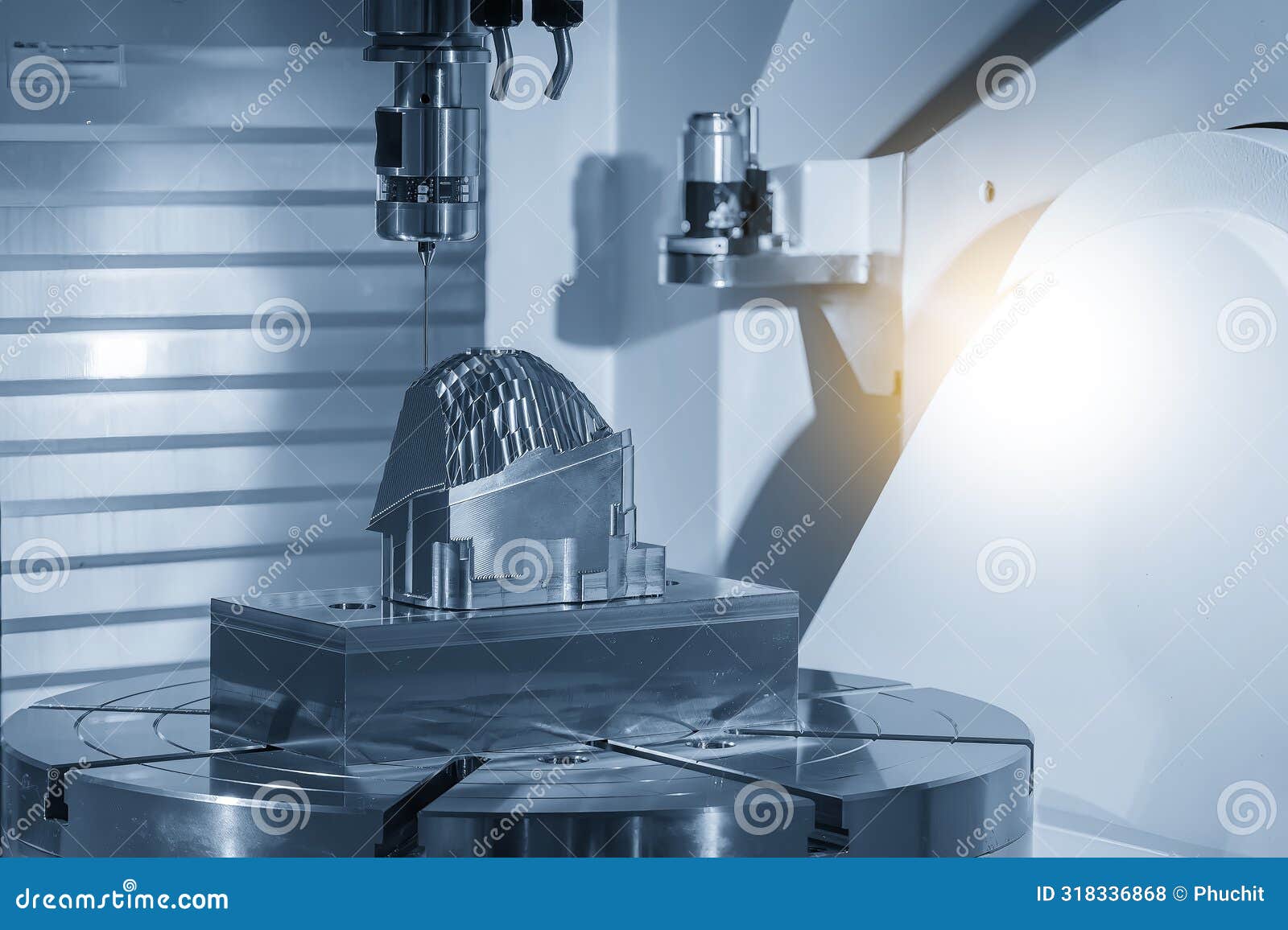 The Lens Reflector Mold Measuring Process by CMM Machine Stock Photo ...