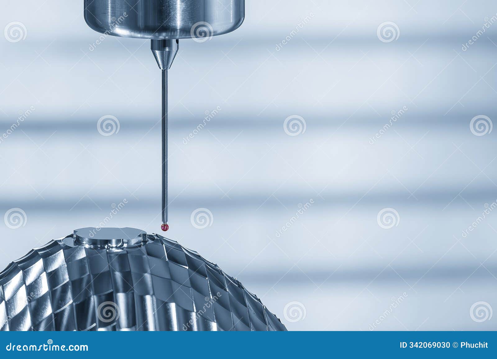 The Lens Reflector Mold Measuring Process by CMM Machine Stock Photo ...