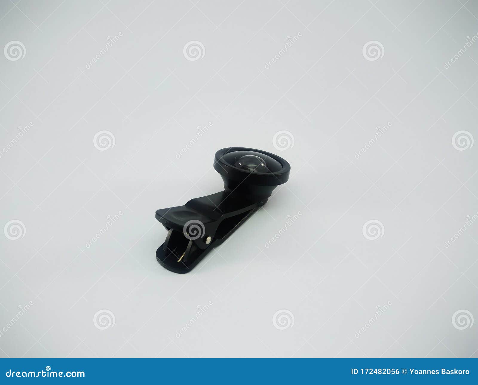 Lens Wide for Cell Phone Camera and Clip on White Background Stock ...