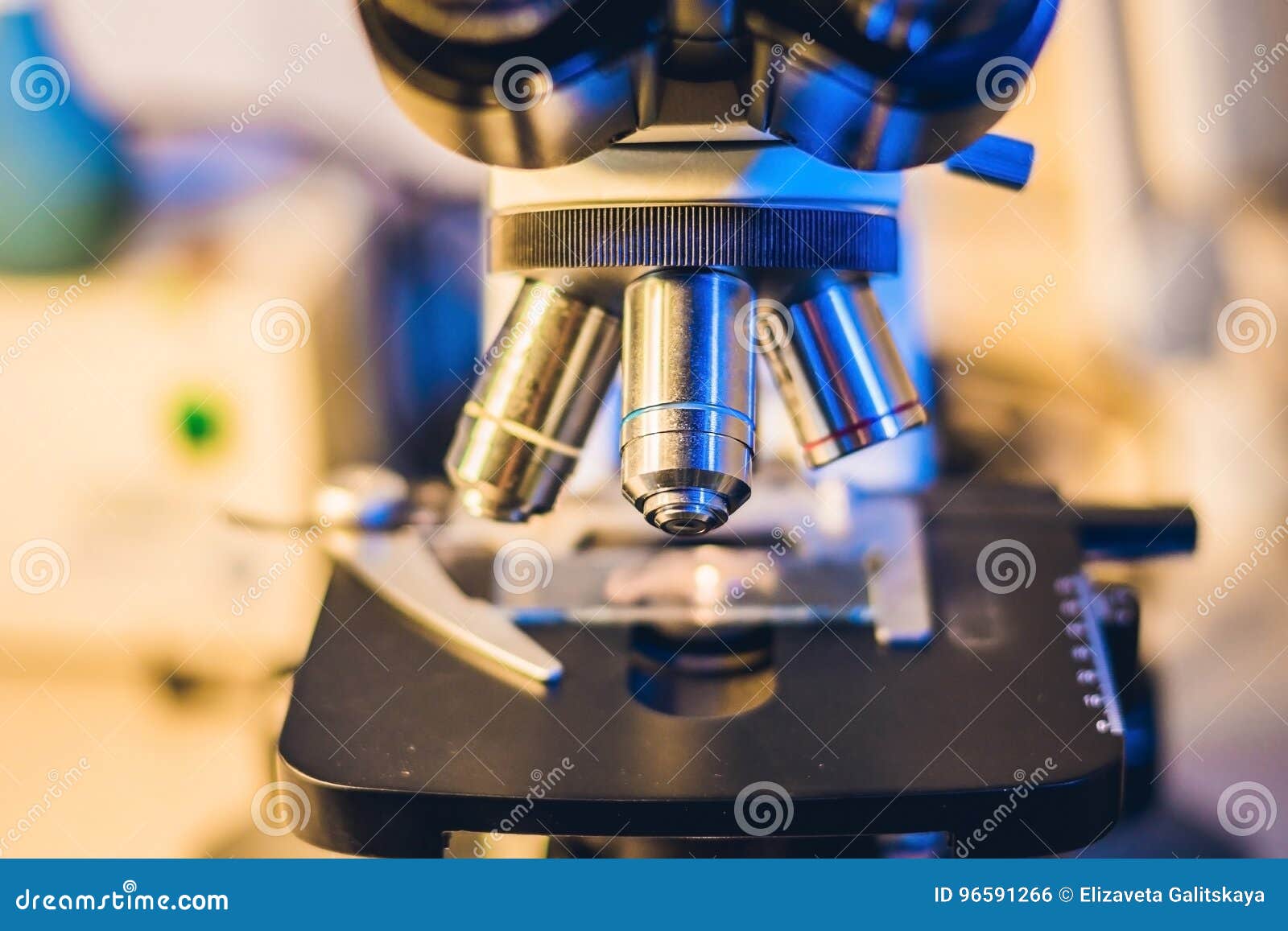 Lenses of an Optical Microscope Stock Photo - Image of magnification ...