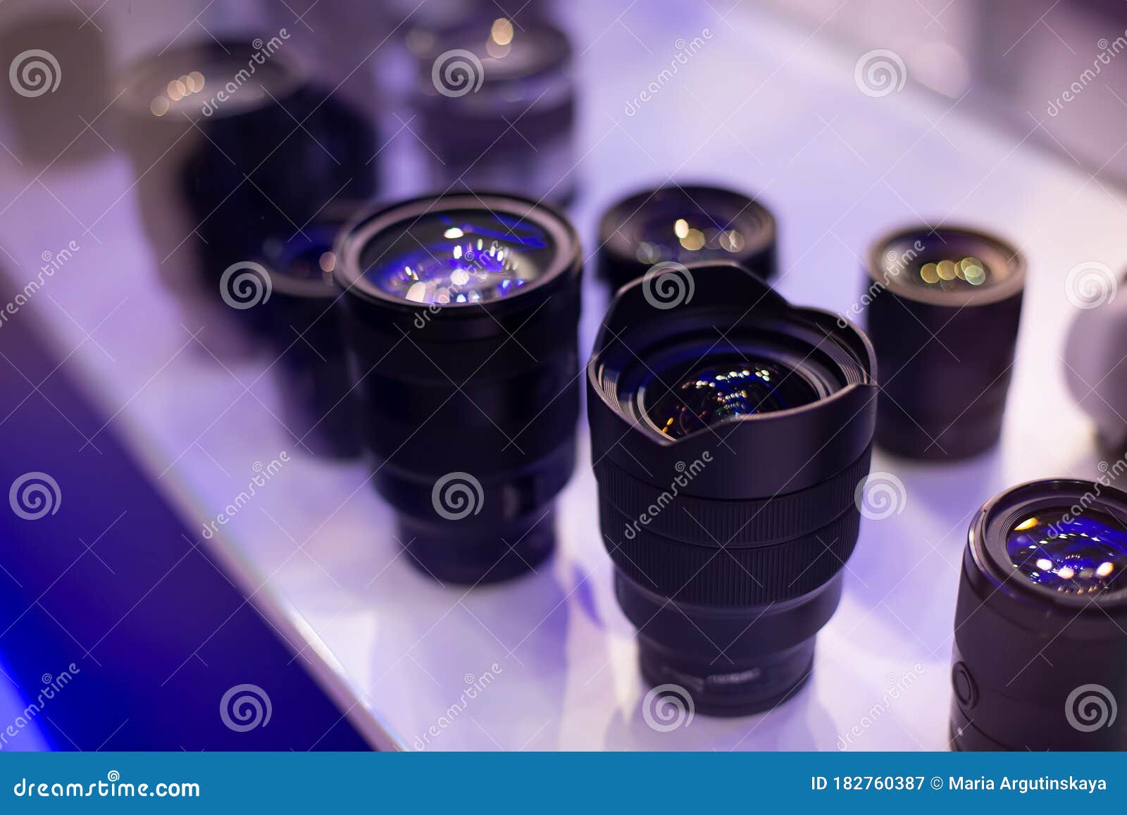 Lenses Stand Vertically in the Window. Soft Focus Side View Stock Image ...