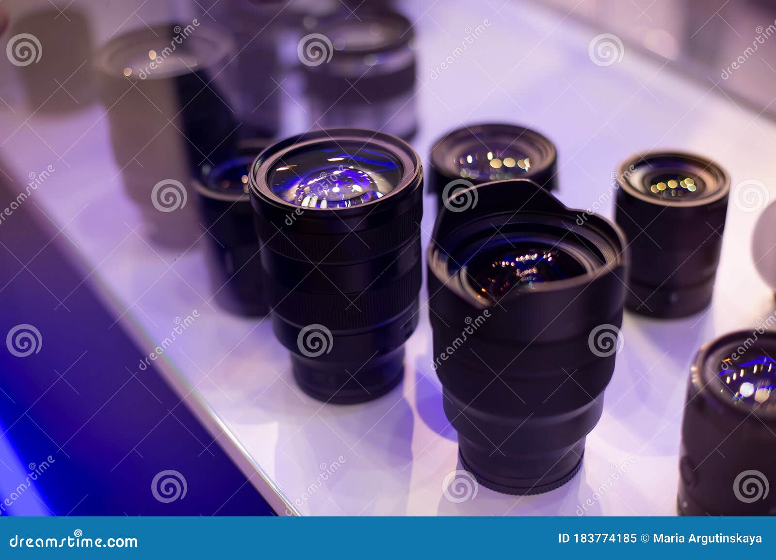 Lenses Stand Vertically in the Window. Soft Focus Side View Stock Image ...