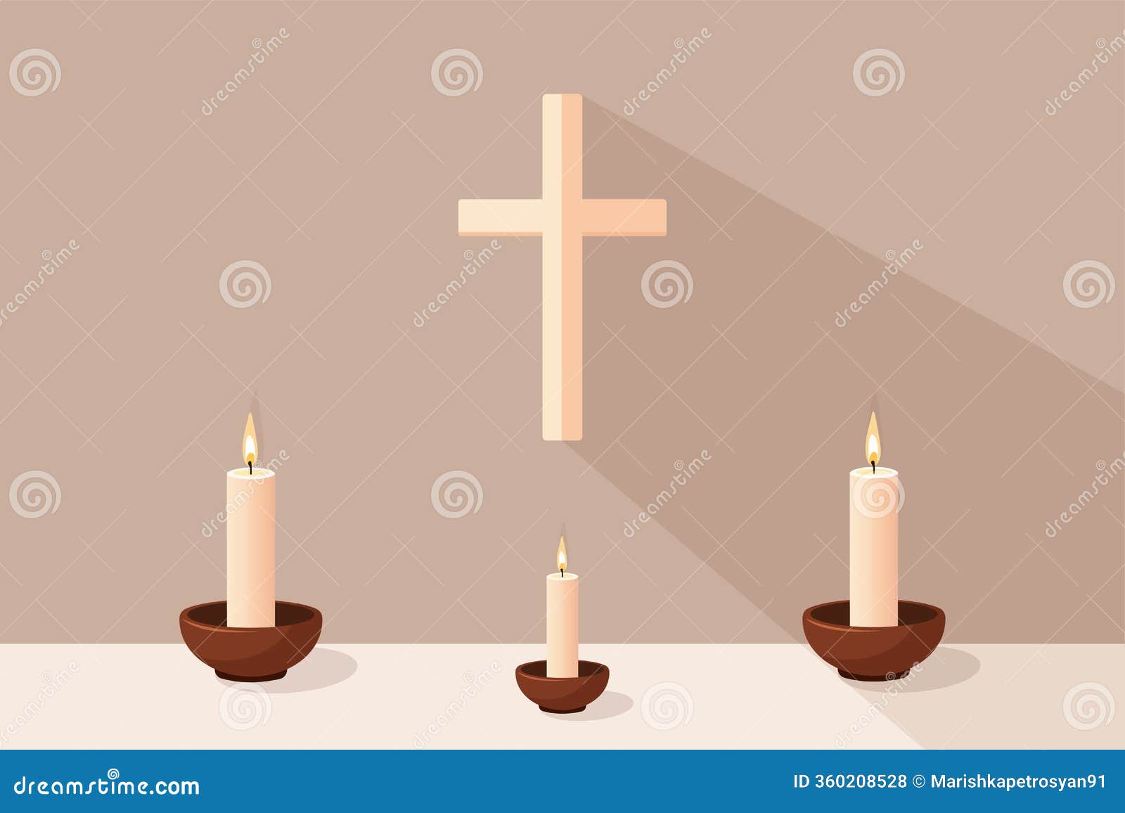 Lent a Time of Prayer and Light Flat Vector Illustration Stock Vector ...