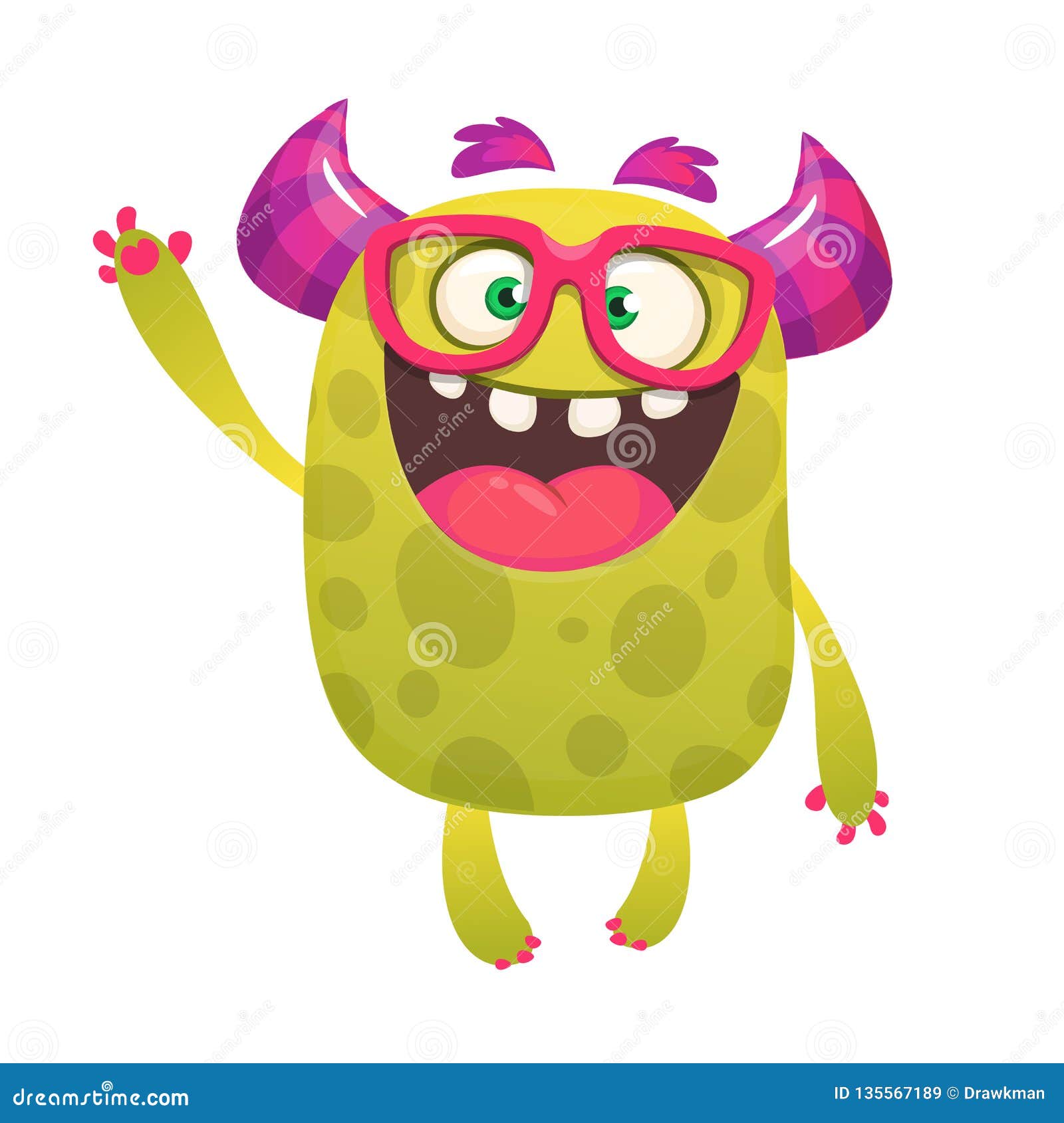 Lentes Que Llevan Del Monstruo De La Historieta Ilustración del Vector ...