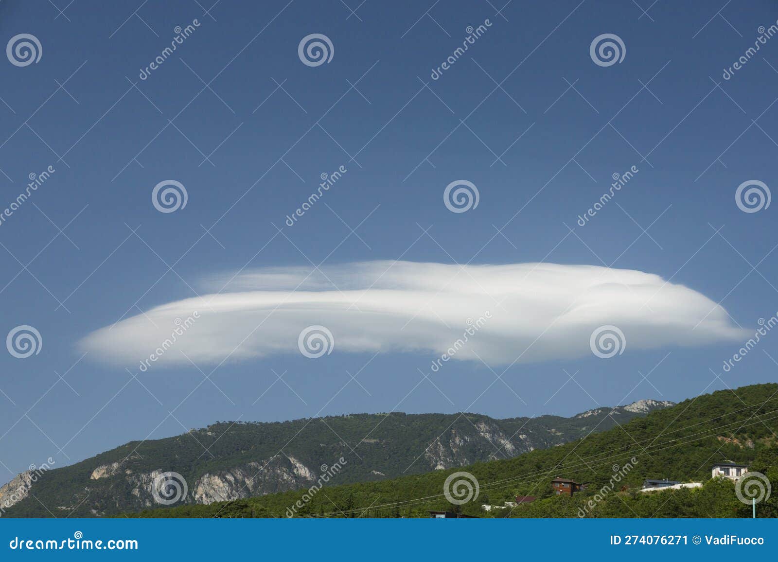 Lenticular Cloud Over a Mountain Range, Mountains, in the Summer in the ...