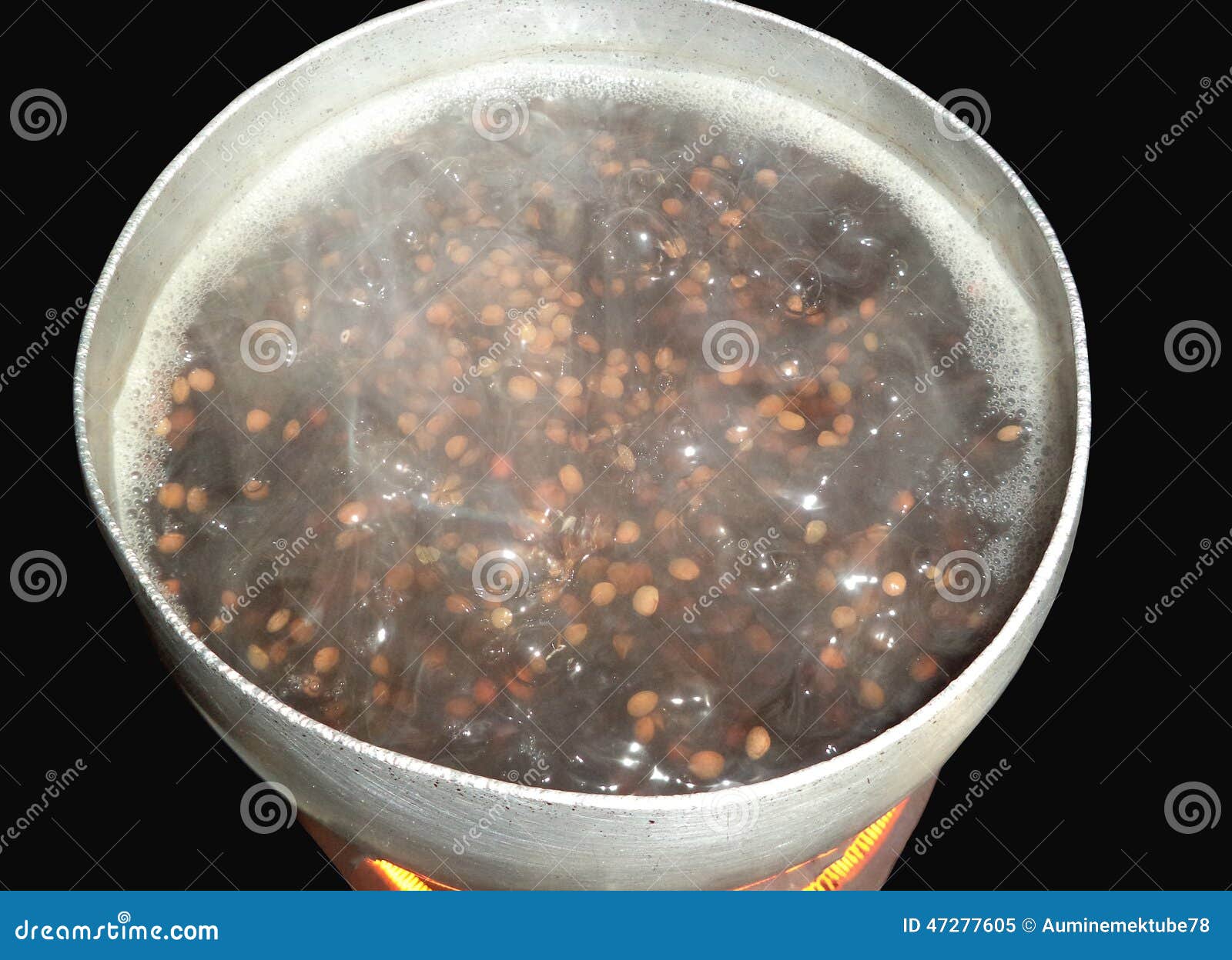 Lentil on boil stock image. Image of food, plant, soups - 47277605